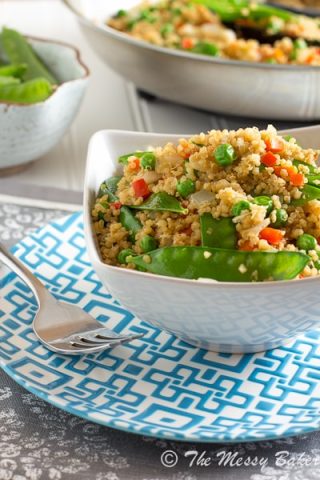 Veggie Loaded Fried Quinoa - One Sweet Mess