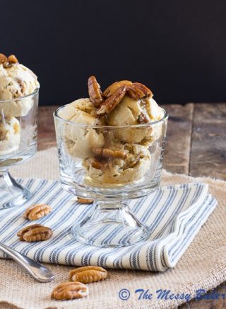 Brown Butter Butterscotch Pecan Ice Cream - One Sweet Mess