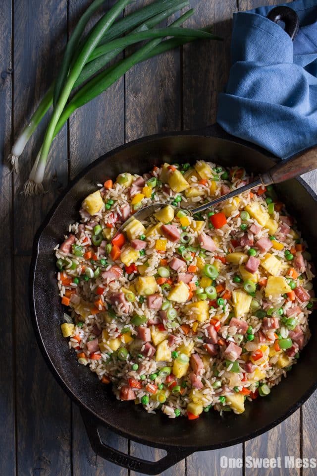 Pineapple Ham Fried Rice - One Sweet Mess