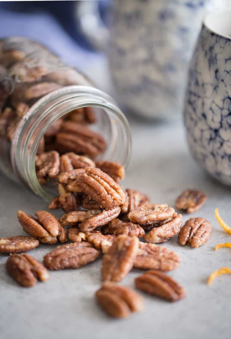 Maple-Orange Roasted Pecans - One Sweet Mess