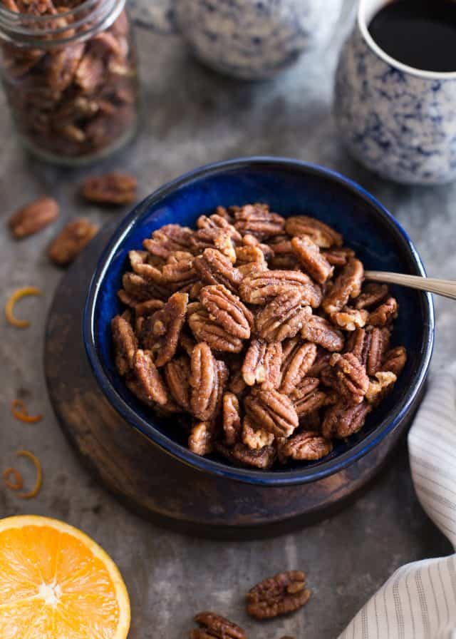 Maple-Orange Roasted Pecans - One Sweet Mess